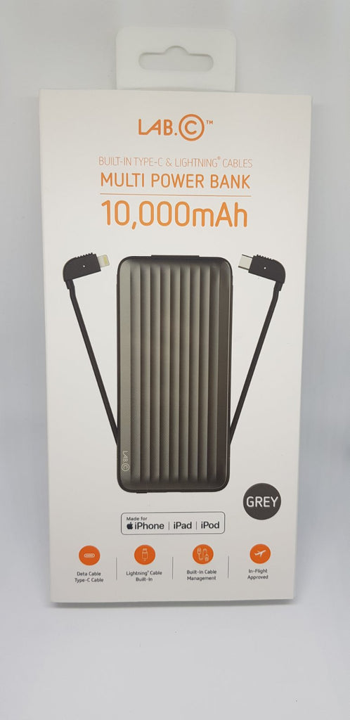 LAB.C Multi Power Bank 10000mAh with Built-in Cables – Mission Shop